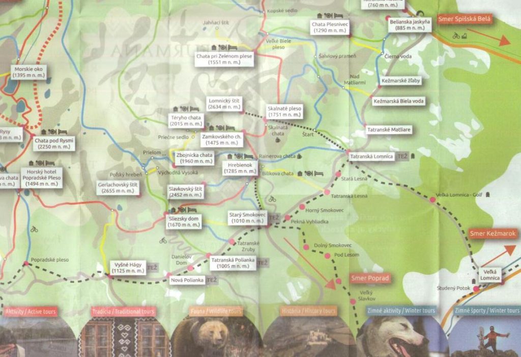 MAPA Vysokych Tatier. Map of the High Tatras. | Antykwariat Filar