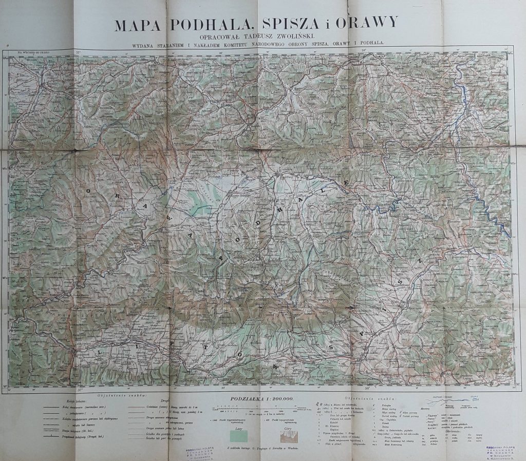 Mapa Podhala, Spisza i Orawy 1:200.000. | Antykwariat Filar