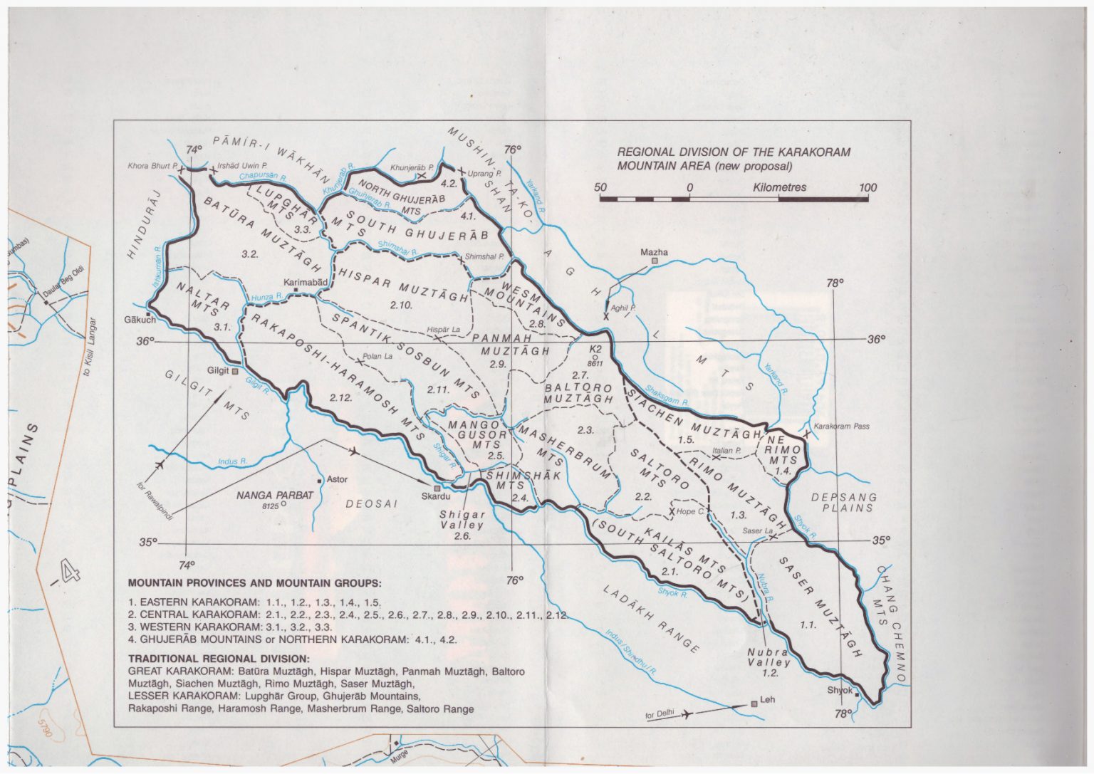 KARAKORAM. Orographical sketch map. Sheet 1 – 2. Scale 1:250 000 ...