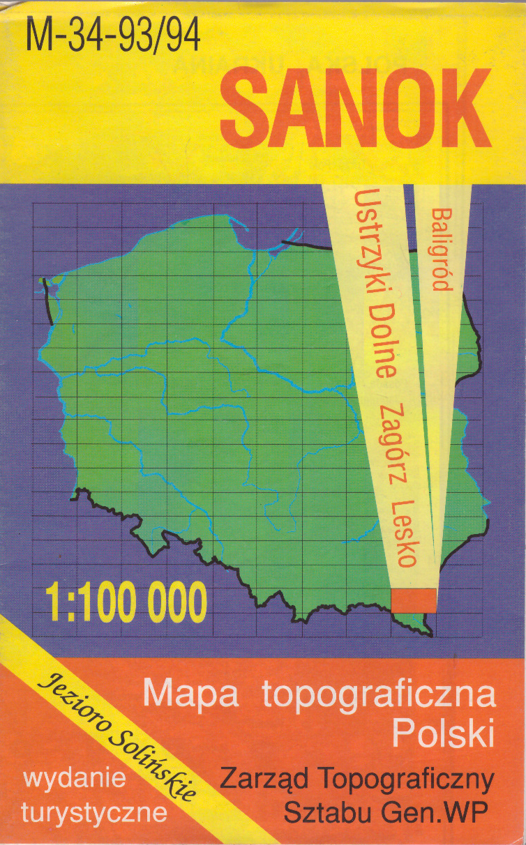 MAPA topograficzna Polski 1:100 000. Wydanie turystyczne. | Antykwariat ...