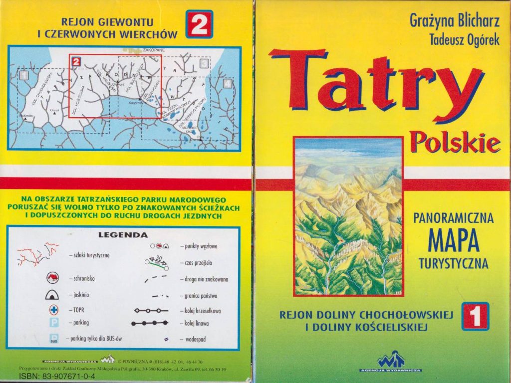 Tatry Polskie. Panoramiczna mapa turystyczna w czterech arkuszach ...