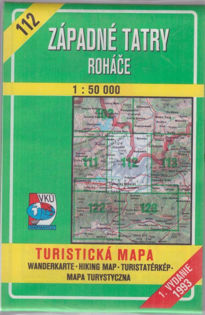 ZAPADNE Tatry. Rohače. Turisticka mapa. Wanderkarte. Hiking map ...